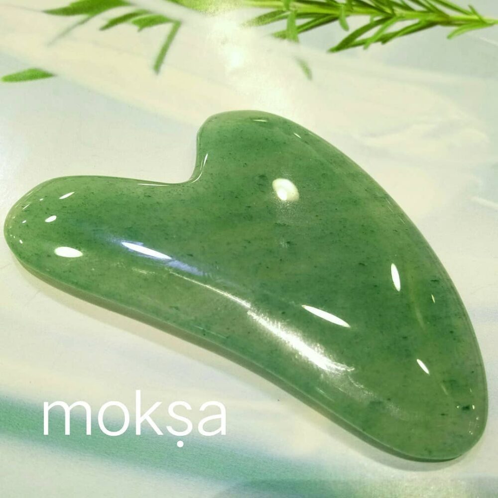 Jade Guasha – 1 pc (with a jute pouch) - Moksa