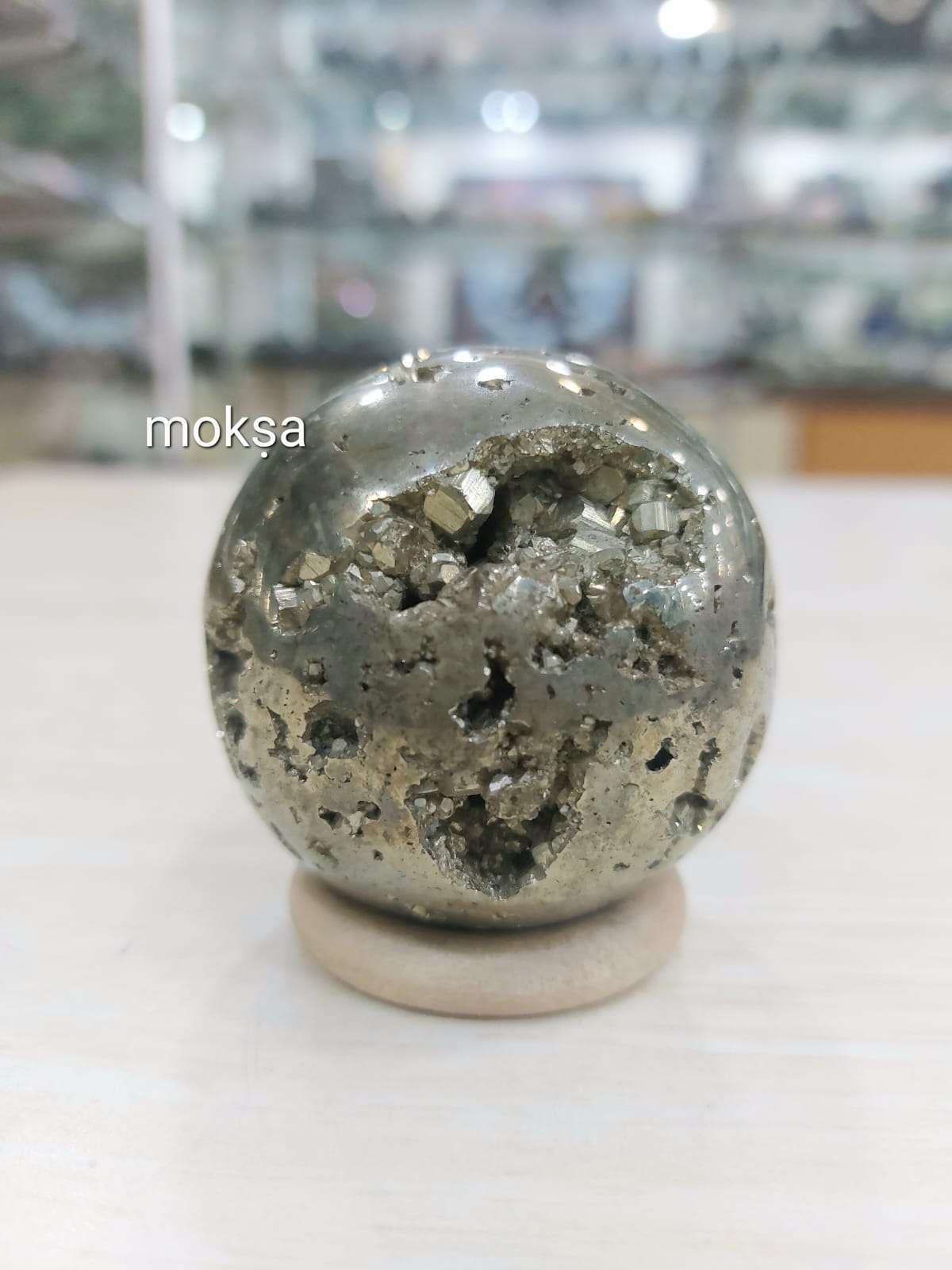 Iron Pyrite Crystal Sphere - 1pc - Peruvian - Moksa