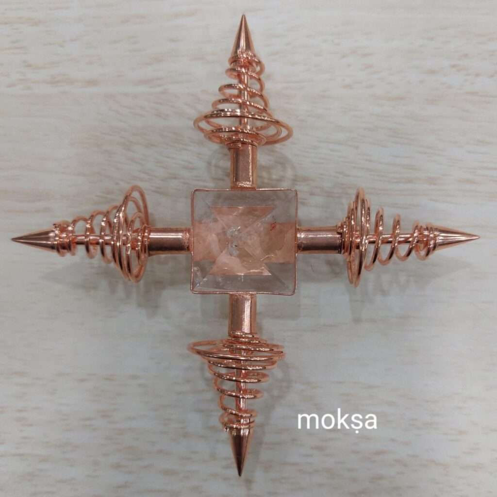 Copper Coil Crystal Quartz Pyramid Energy Generator - Moksa