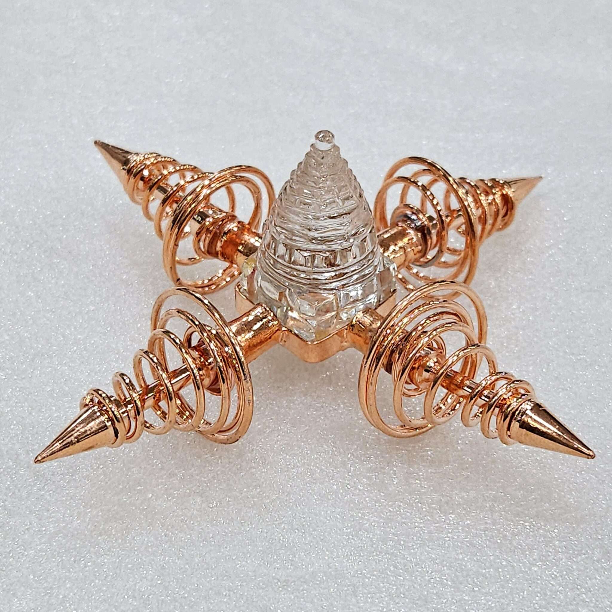 Copper Coil Crystal Quartz Sriyantra Energy Generator - Moksa